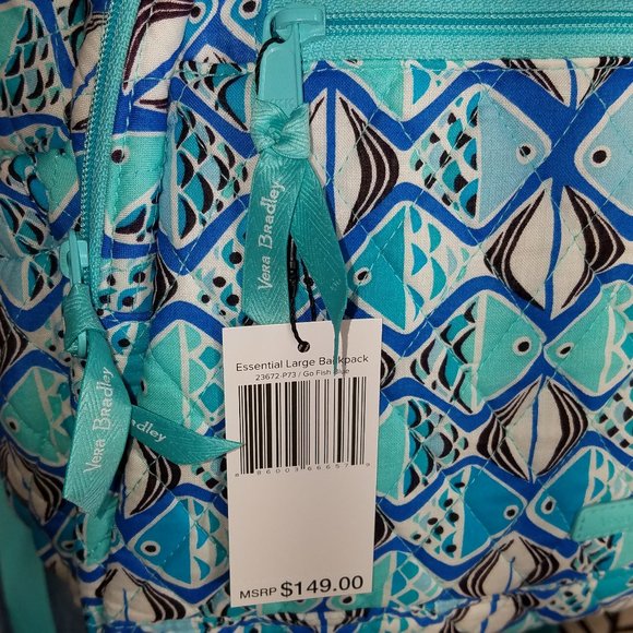 Vera Bradley | Bags | Vera Bradley Go Fish Blue Large Essential ...